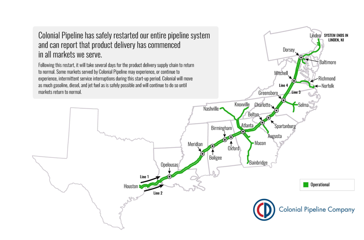 Colonial Pipeline restarts entire pipeline systems | THE BORDER REPORTS ...