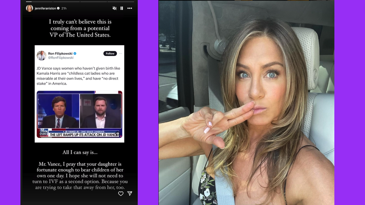 Jennifer Aniston critica a JD Vance, VP propuesto por Trump - THE ...